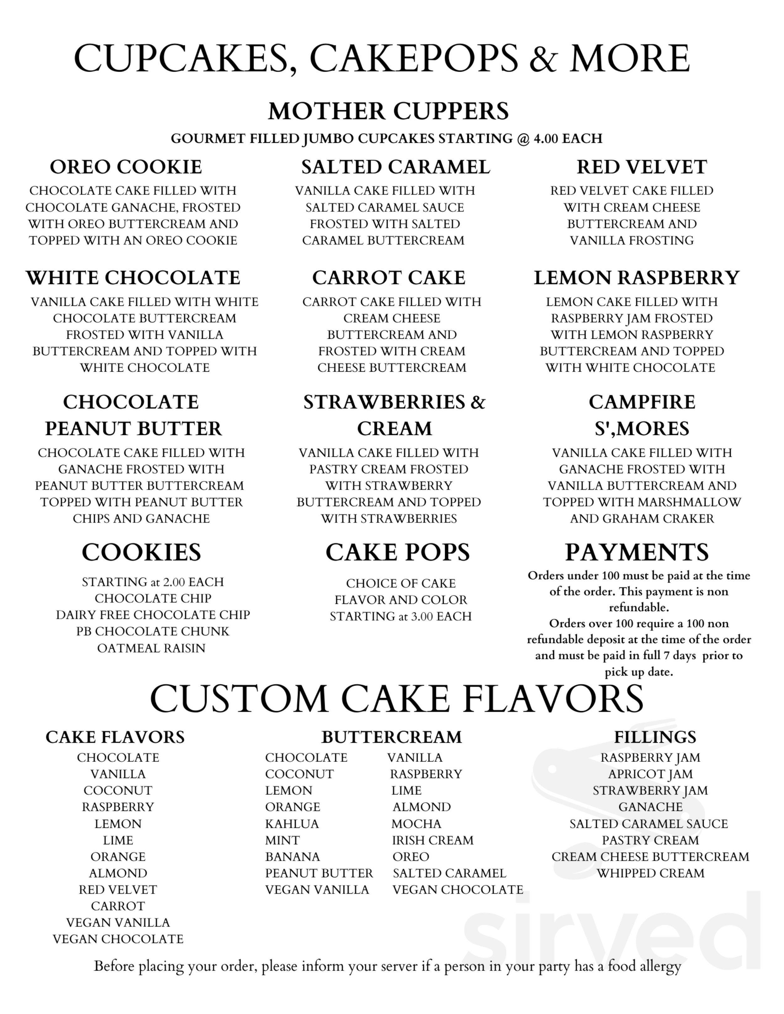 Cake Shop Cafe menu in Millbury, Massachusetts, USA