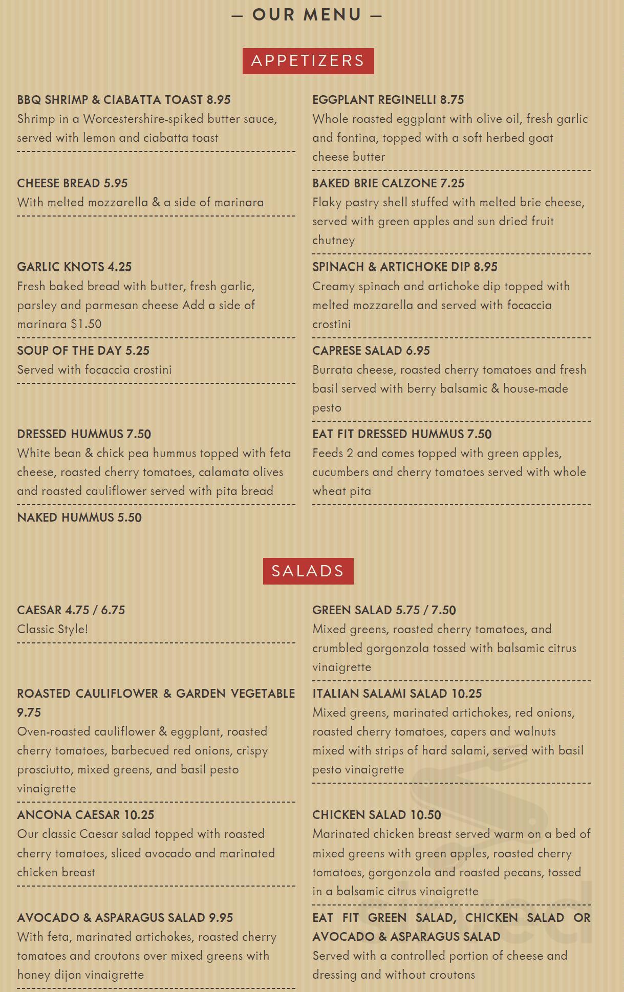 Reginelli's Pizzeria menus in Kenner, Louisiana, United States