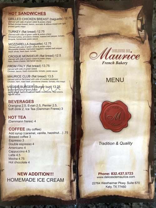 Delices de Maurice menu in Katy, Texas, USA