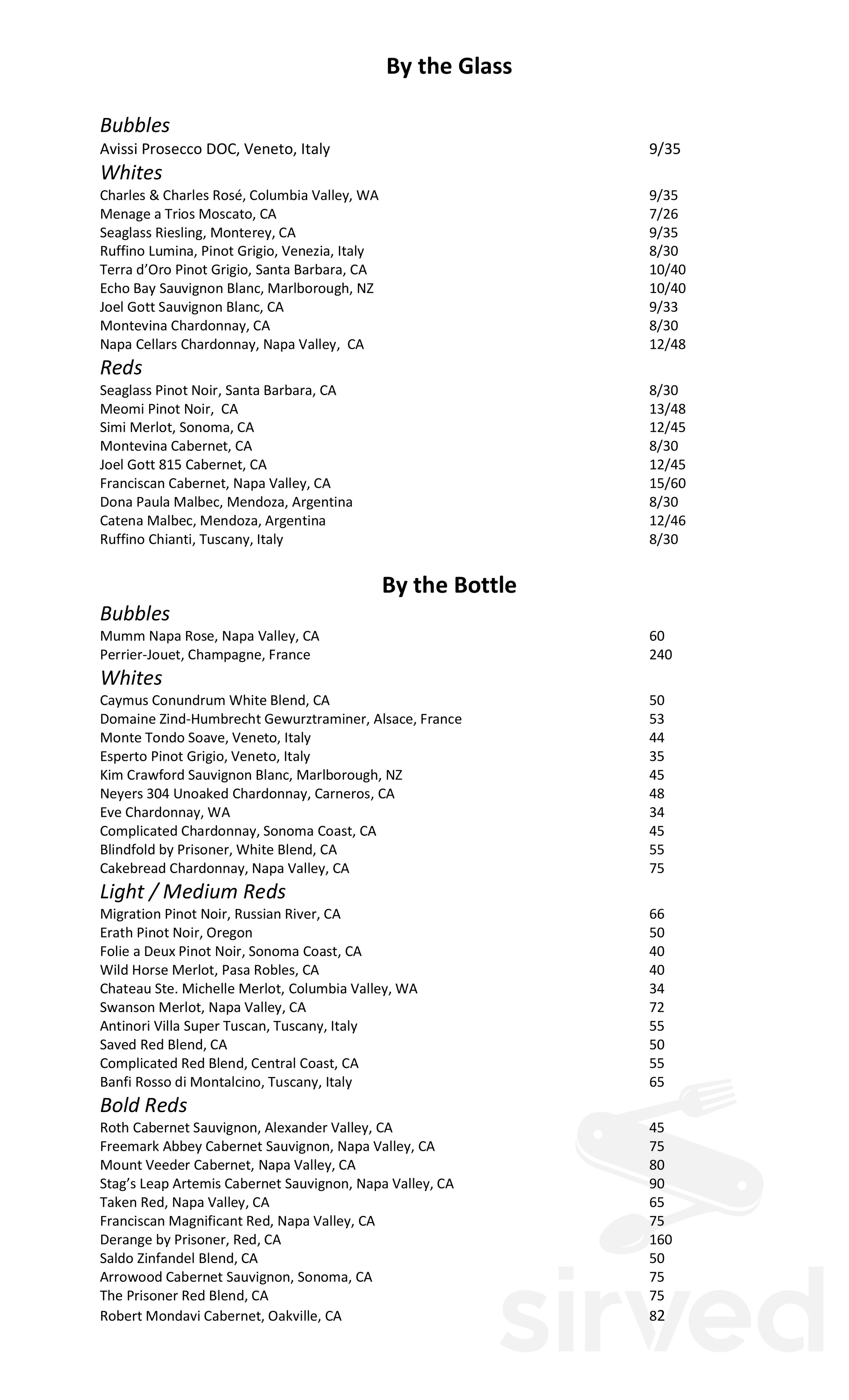 Grazia Italian Kitchen menu in Pearland, Texas, USA