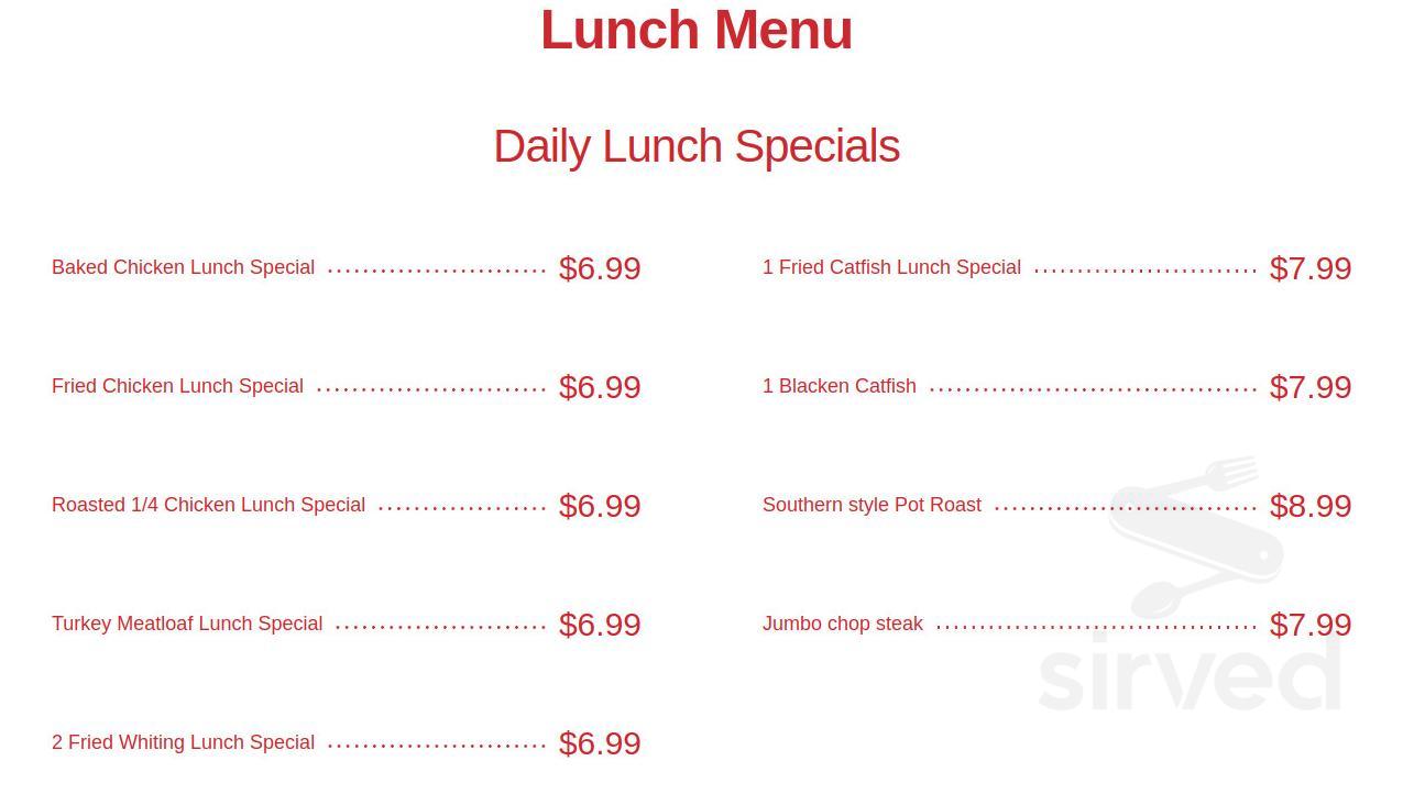 The Chat & Chew Southern Cuisine and Catering menu in Riverdale ...