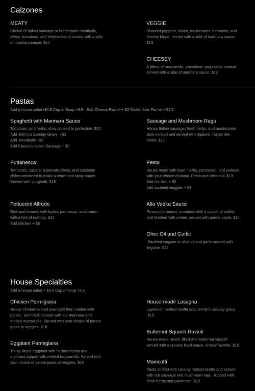 Hazards menu in Baywood-Los Osos, California, USA