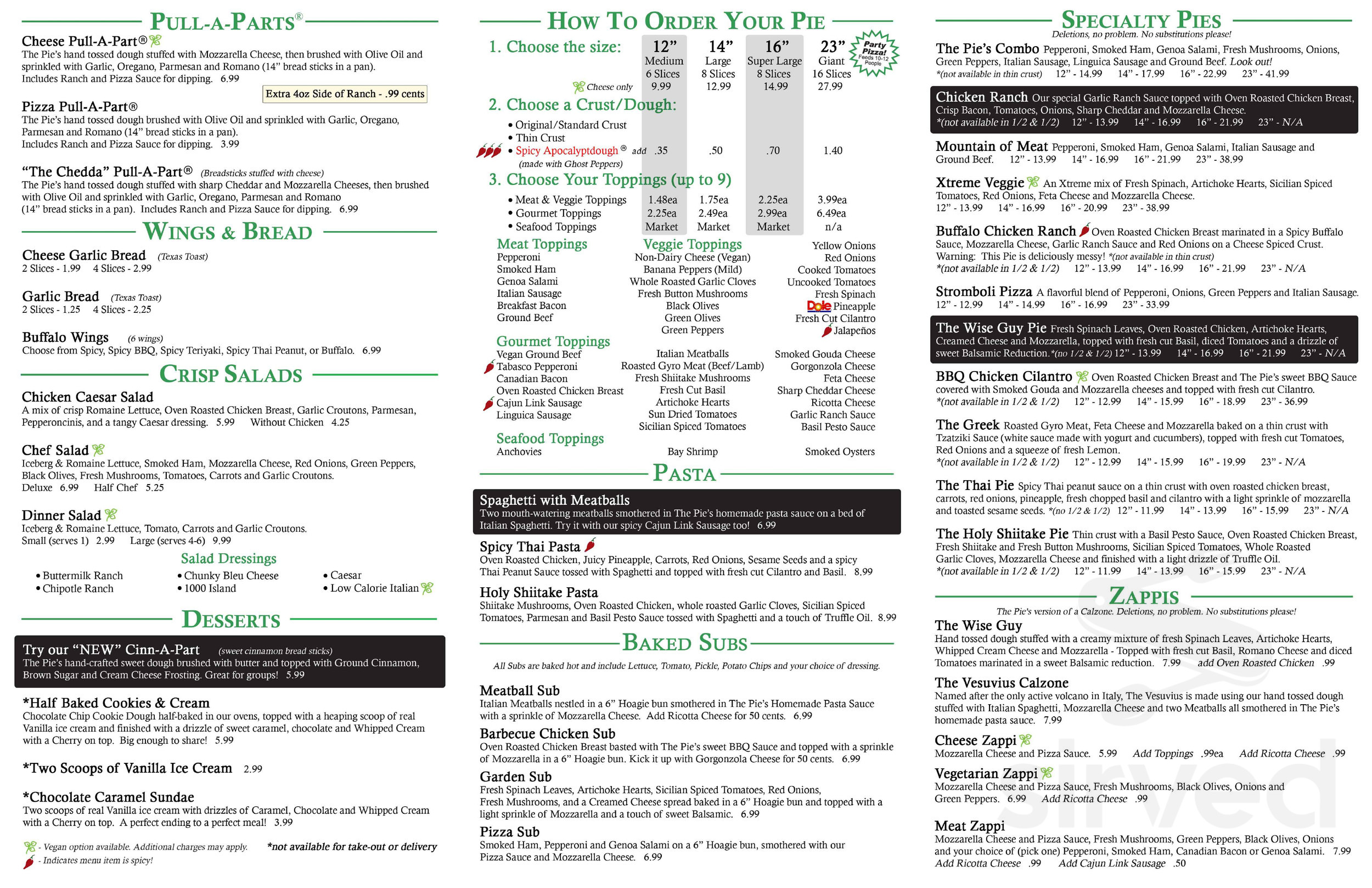 The Pie Pizzeria - So Jordan menus in South Jordan, Utah, United States