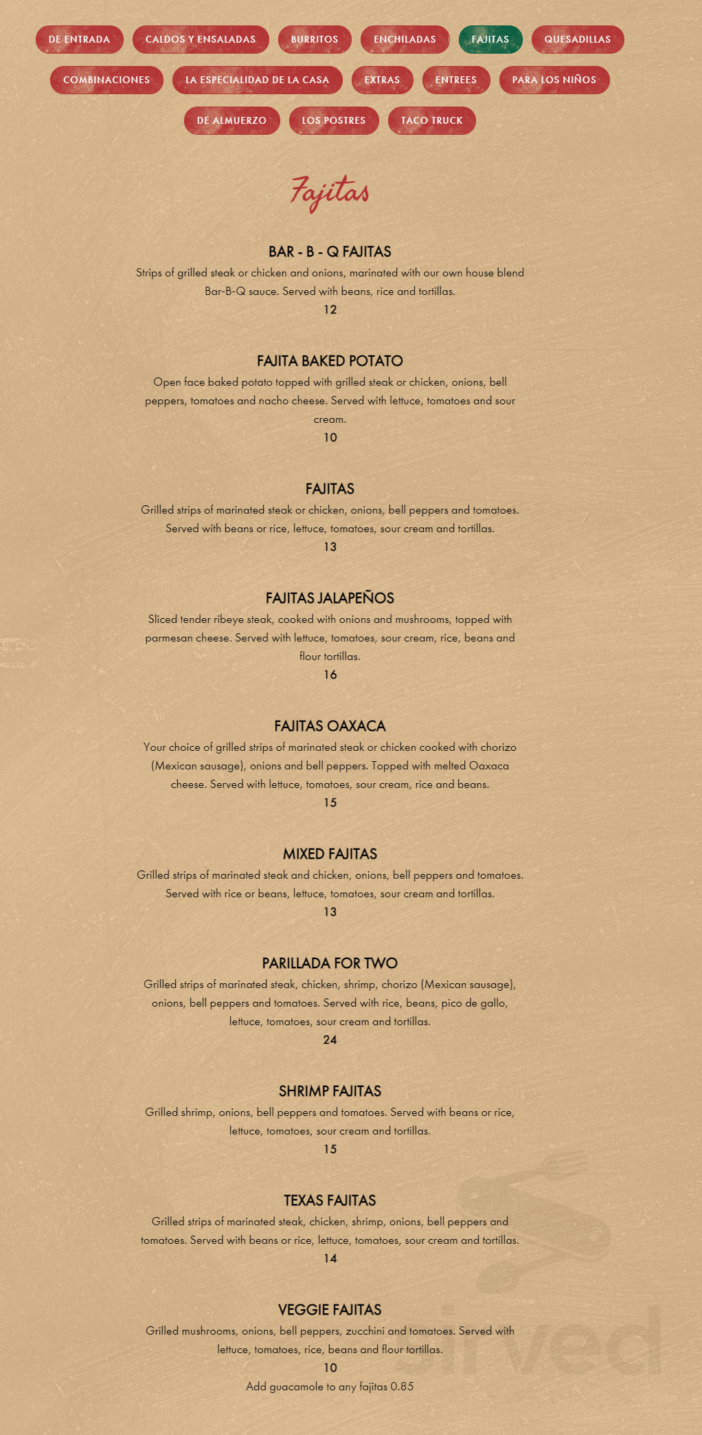 Menu - Rincon GA's Jalapenos Mexican Grill | Sirved