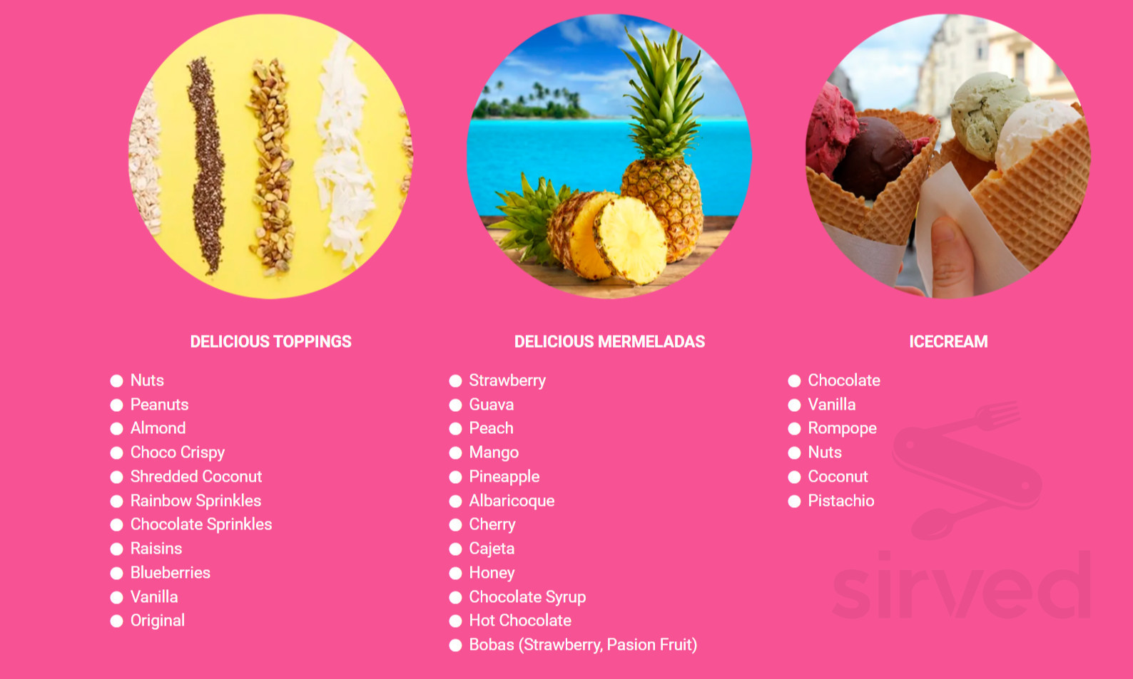 ROYAL YOGURT menu in Fort Worth, Texas, USA