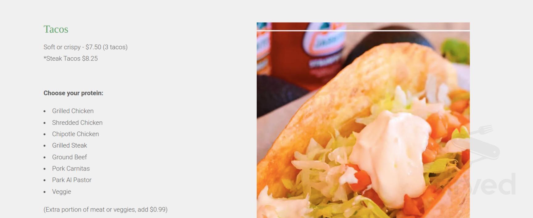 Menu - Chattanooga TN's Mr. Burrito Grill | Sirved