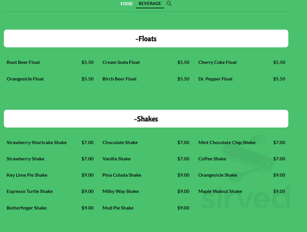 The Rabbit Hole menu in Old Saybrook, Connecticut, USA