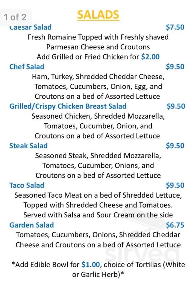 Route 28 Bar & Grill menu in Fort Ashby, West Virginia, USA