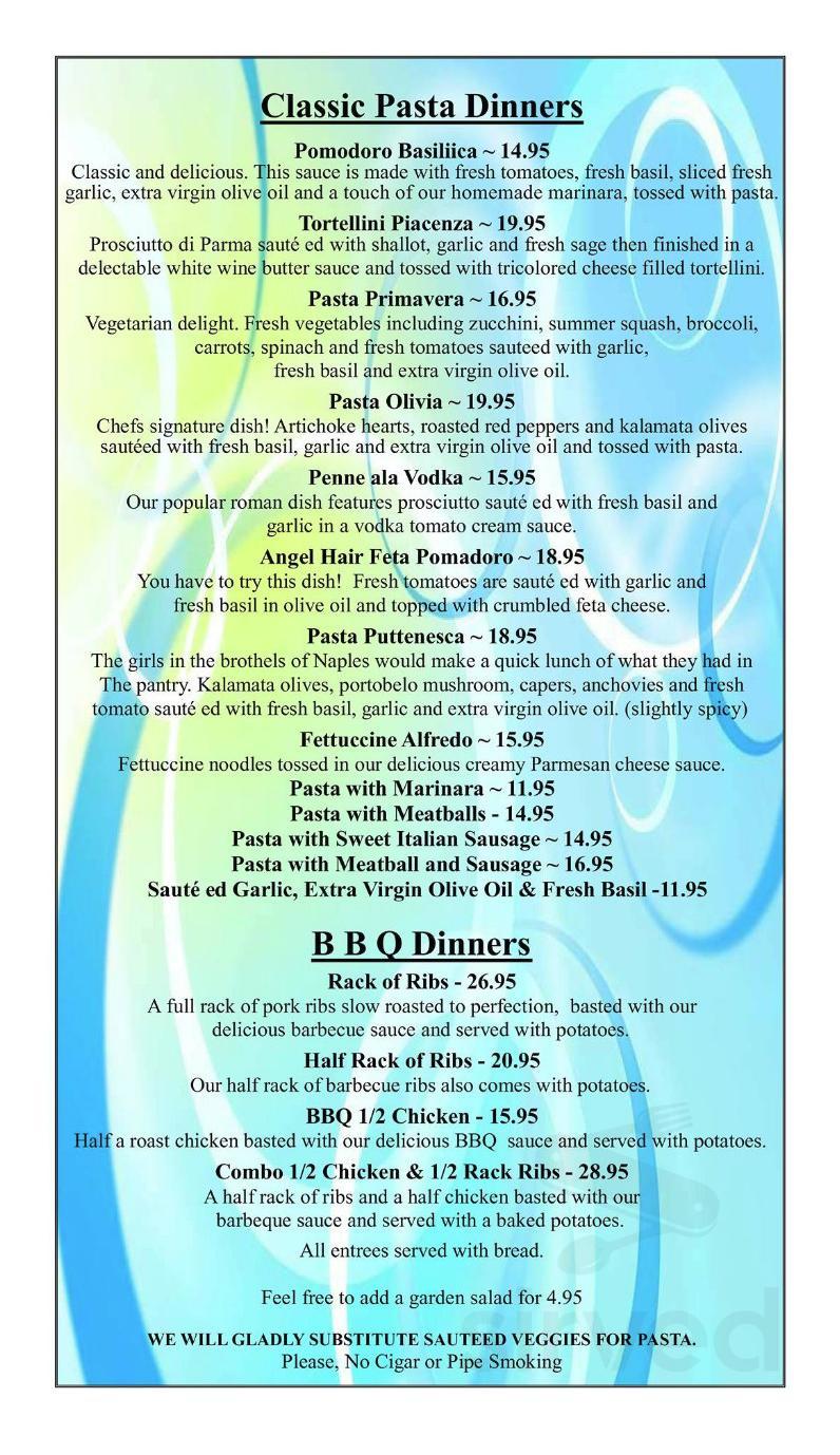 Menu - Key West FL's New York Pasta Garden | Sirved