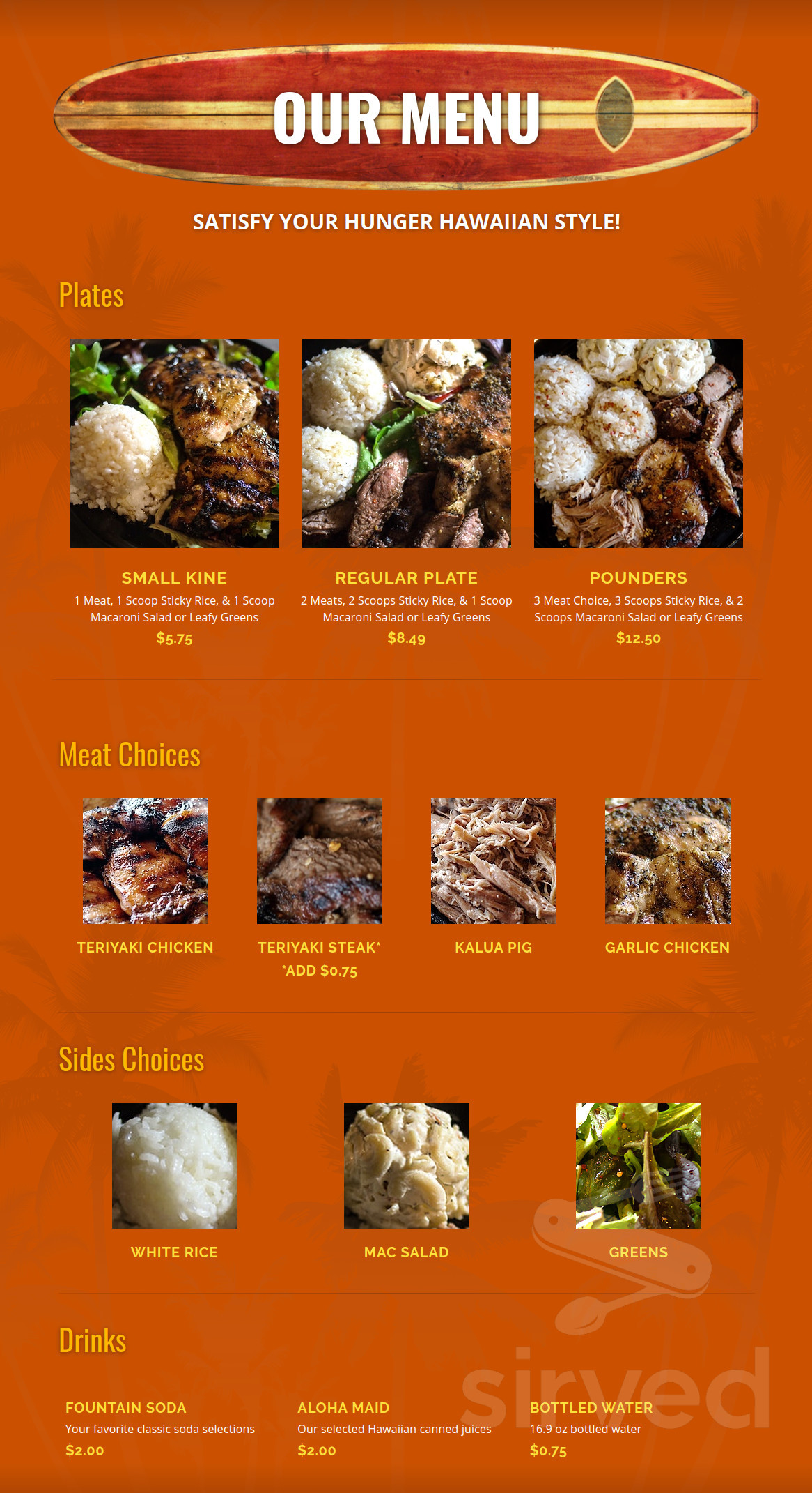 Pounders Hawaiian Grill - Niceville Menu - Niceville, Florida | Sirved