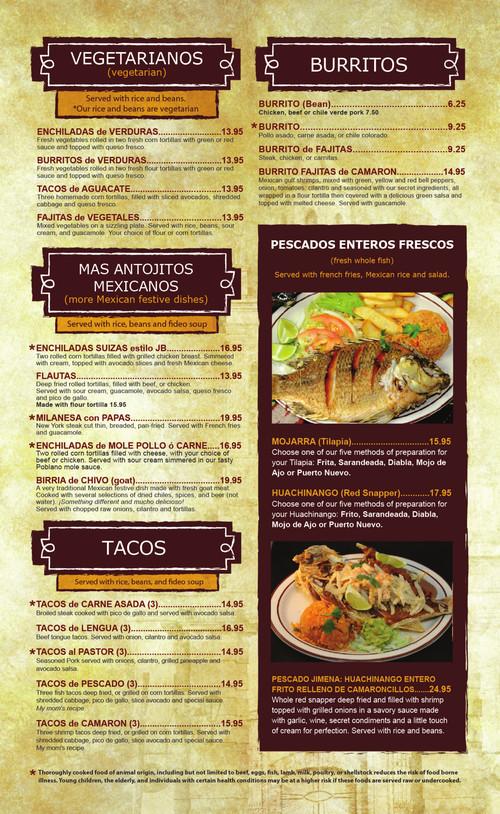 Lindo Michoacan menu in Henderson, Nevada, USA