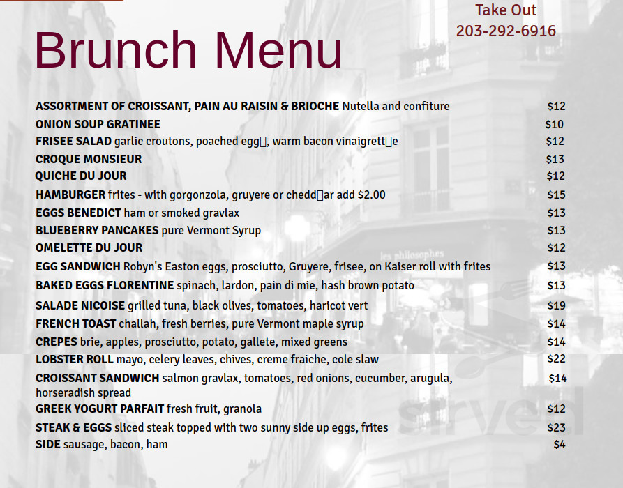 Menu for Martel Bistro & Bar in Fairfield, CT | Sirved