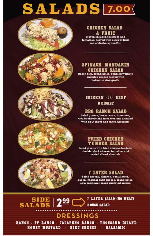 Legends Express menu in Lawrenceburg, Tennessee, USA