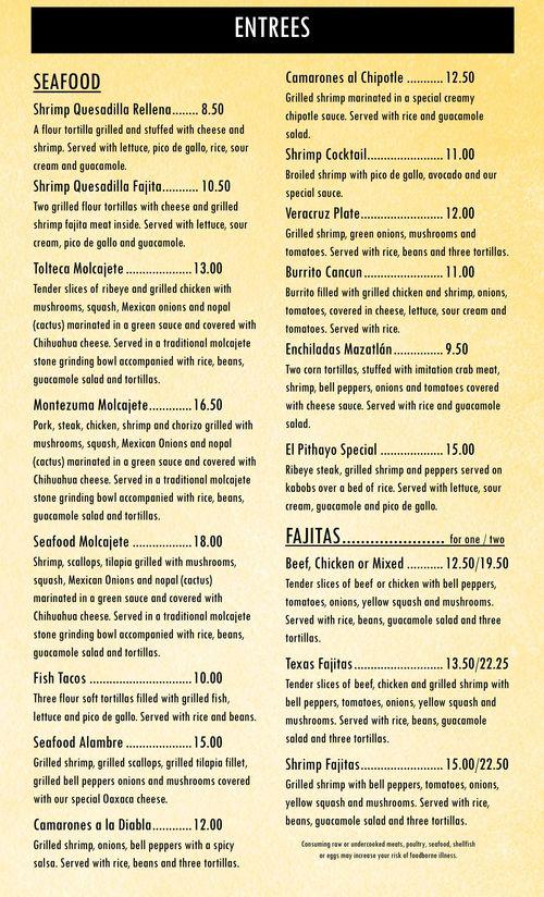Carlos Cantina menu in Iron Mountain, Michigan, USA