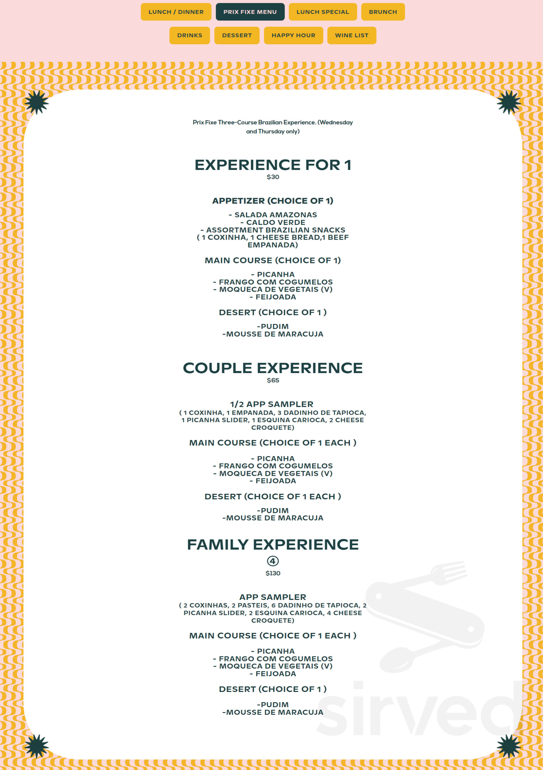 Boteco Ipanema menu in Norwalk, Connecticut, USA
