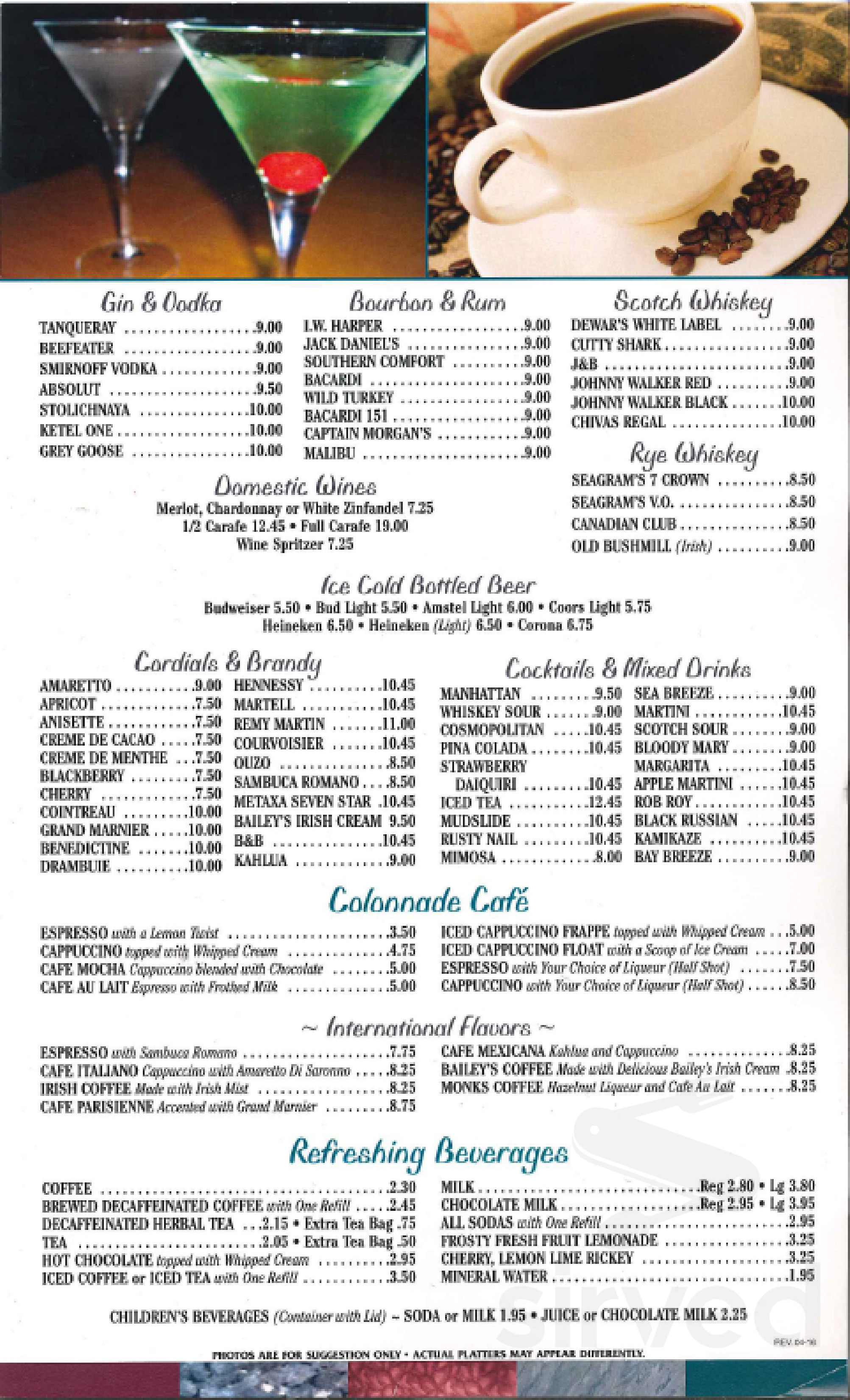 Colonnade Diner menu in Staten Island, New York, USA