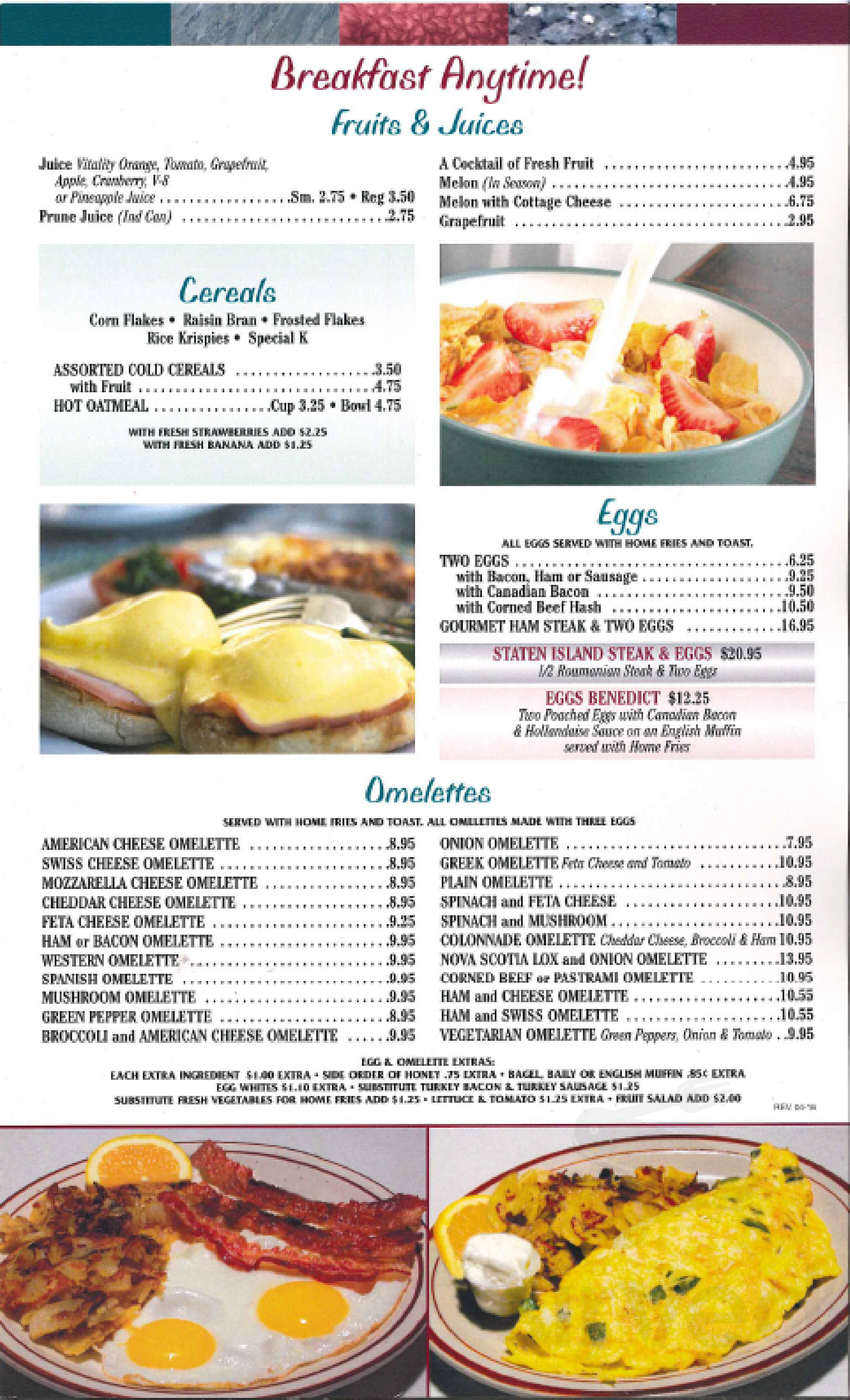 Colonnade Diner menus in Staten Island, New York, United States