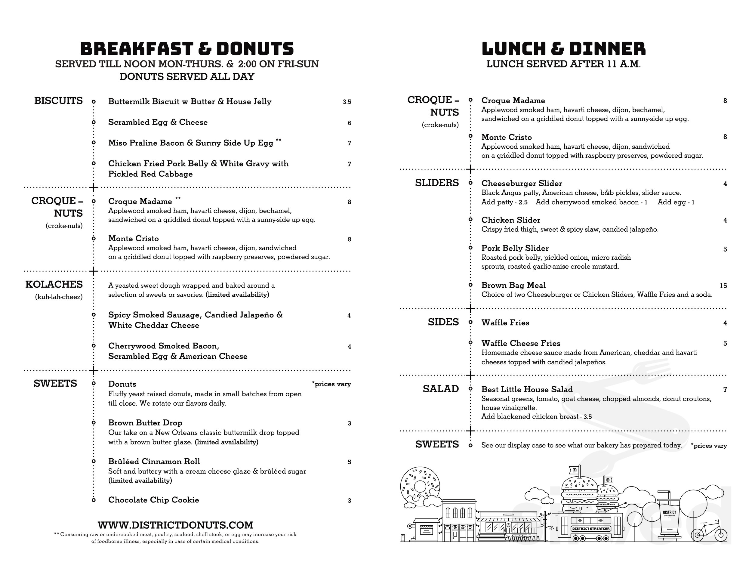 Menu - Las Vegas NV's District: Donuts. Sliders. Brew. | Sirved