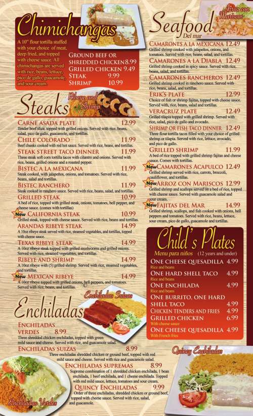 Taqueria Arandas menu in Quincy, Illinois, USA