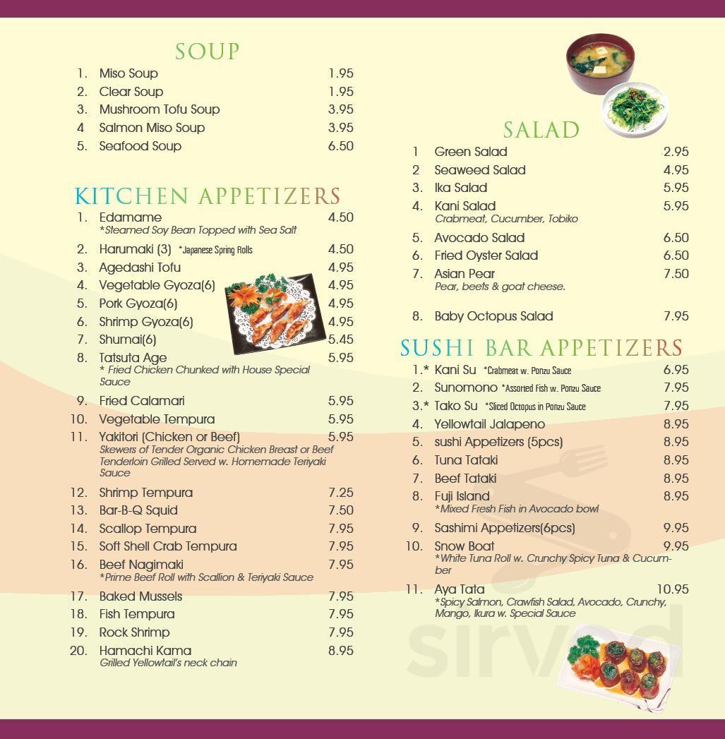 Aya Japanese Steakhouse menus in Carlisle, Pennsylvania, United States