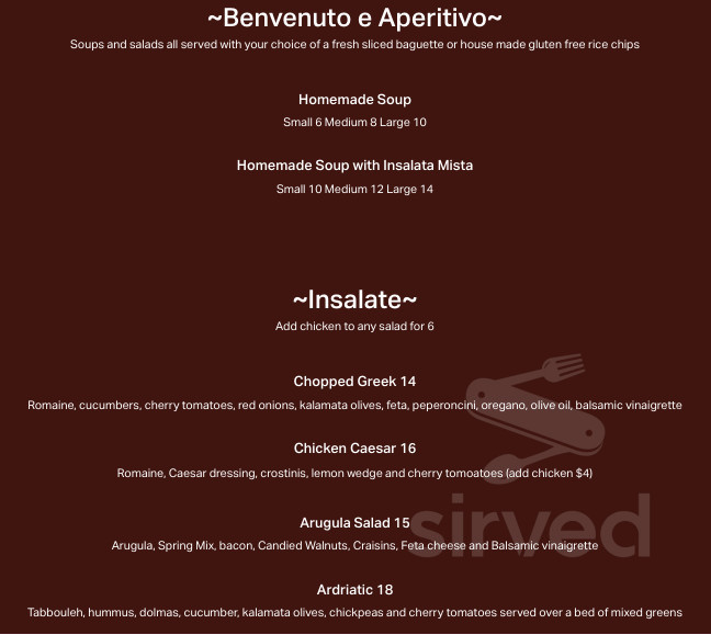 Bonelli's Bistro menu in Kalispell, Montana, USA