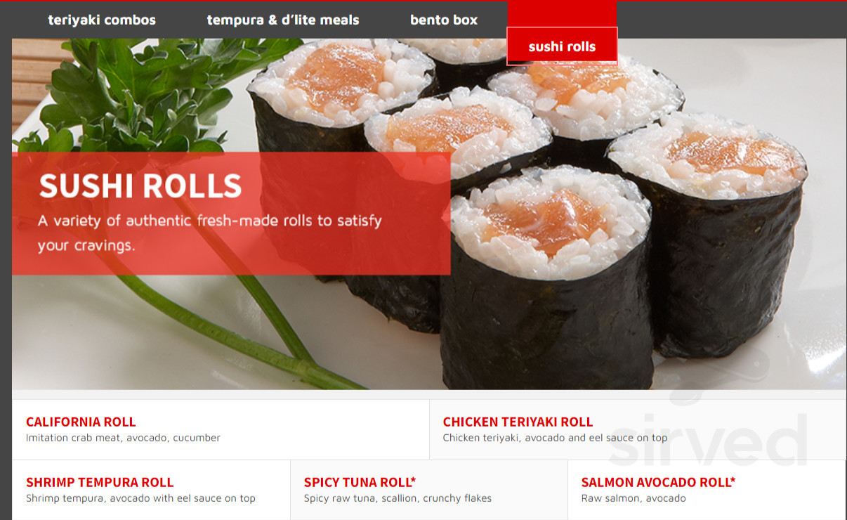 Sarku Japan menu in Atlanta, Georgia, USA