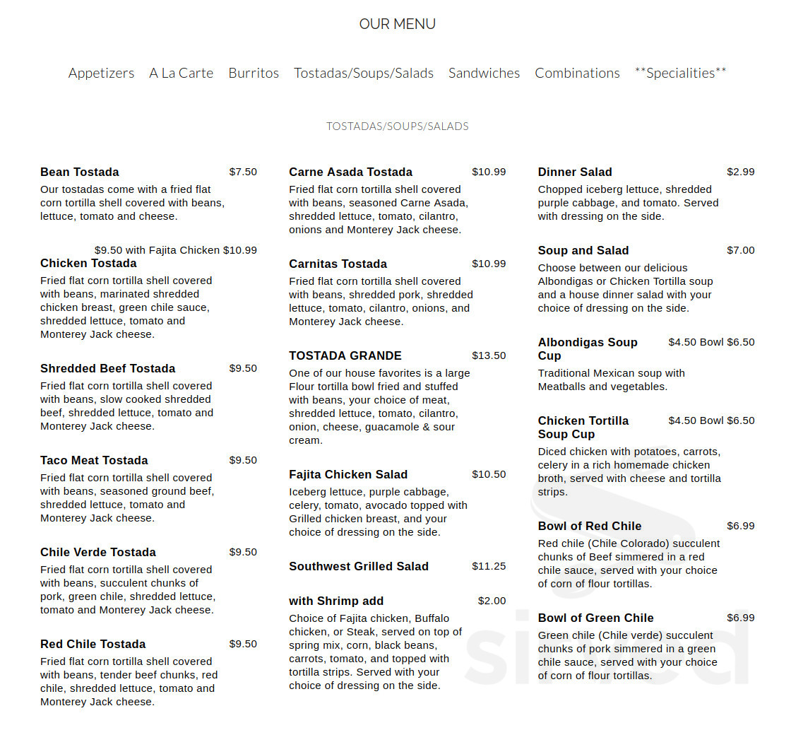 Esther's Taco House menus in Placentia, California, United States