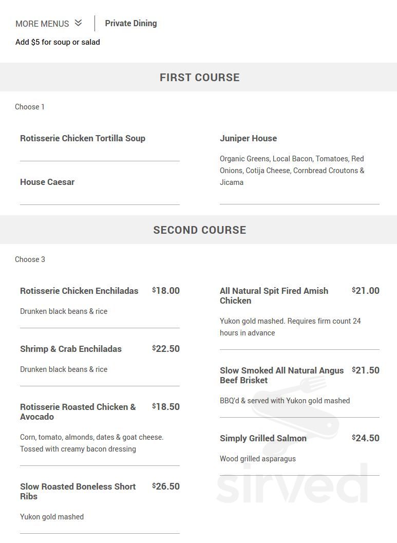 Juniper Grill - Peters Township menus in McMurray, Pennsylvania, United ...