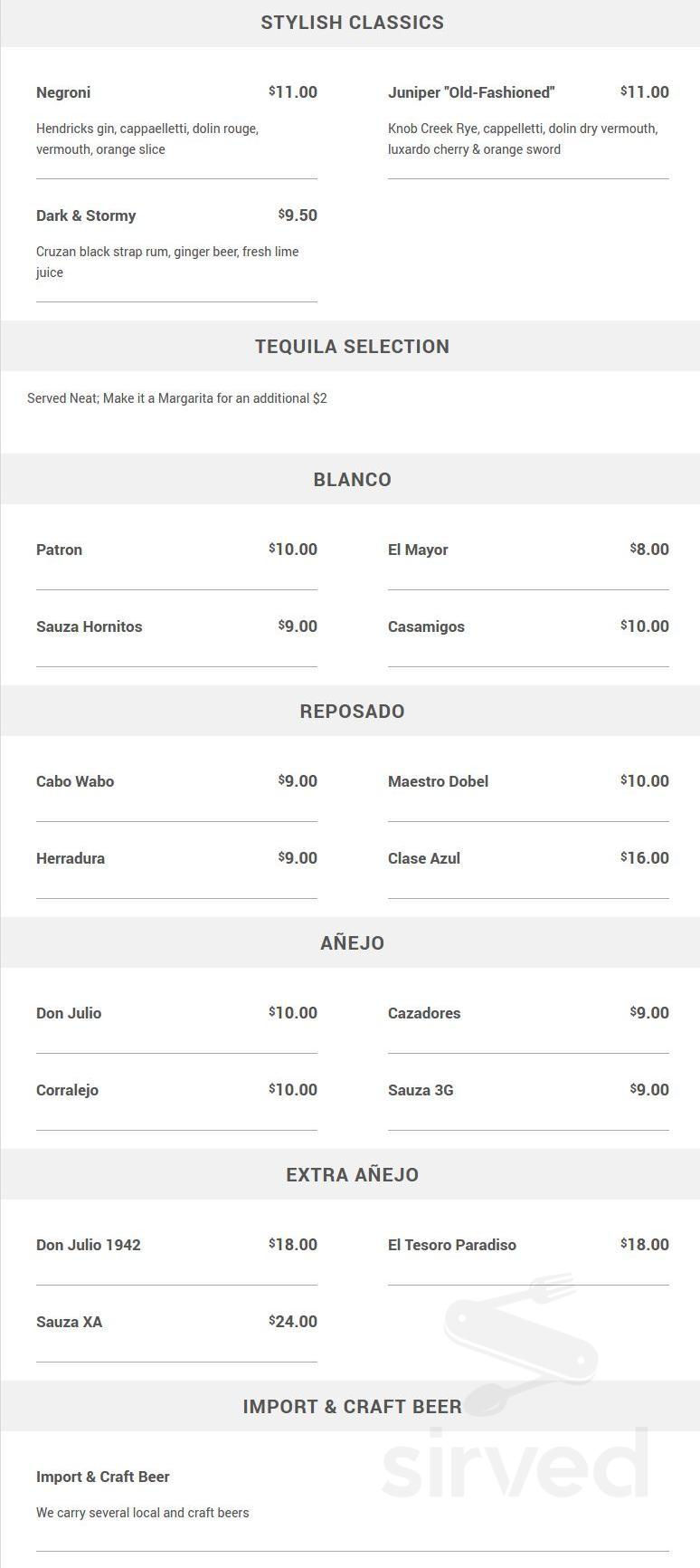 Juniper Grill - Peters Township menus in McMurray, Pennsylvania, United ...