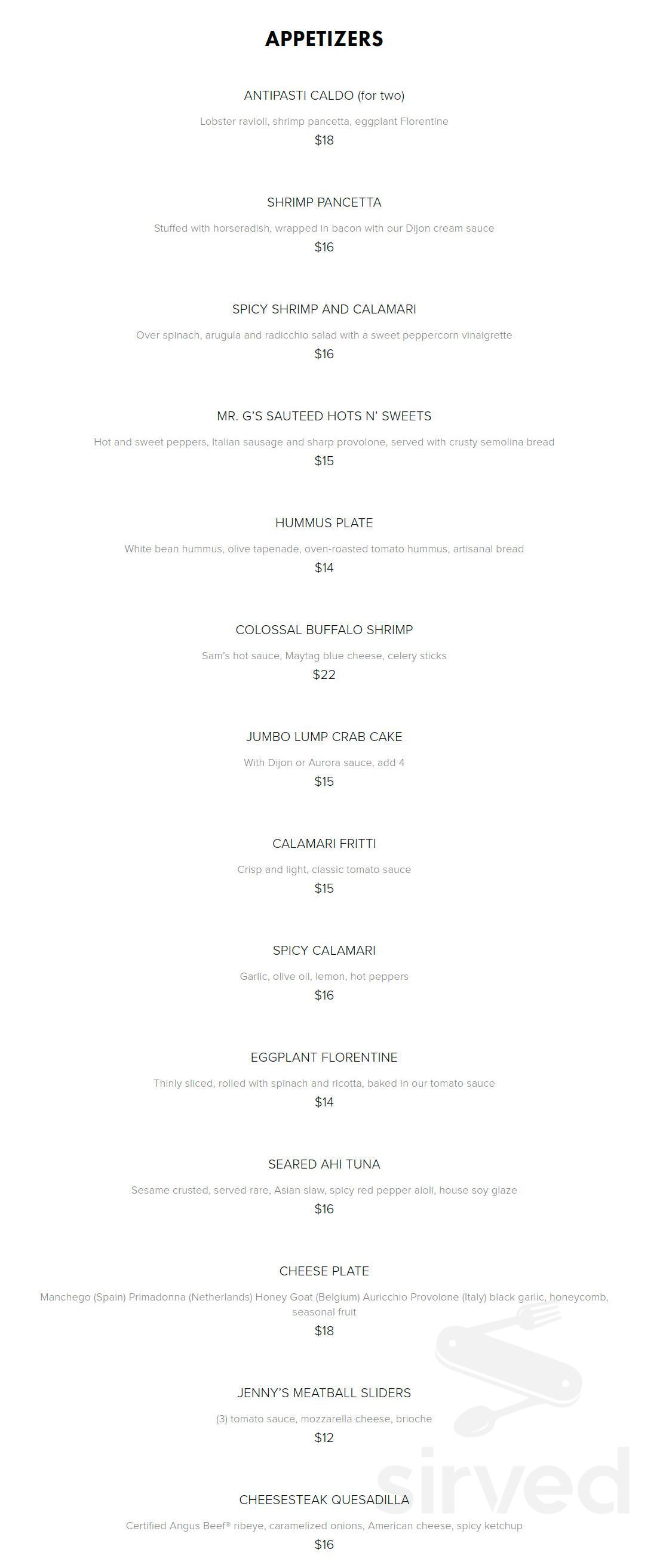 Menu - Haddon Township NJ's Giumarello's Restaurant & G Bar | Sirved