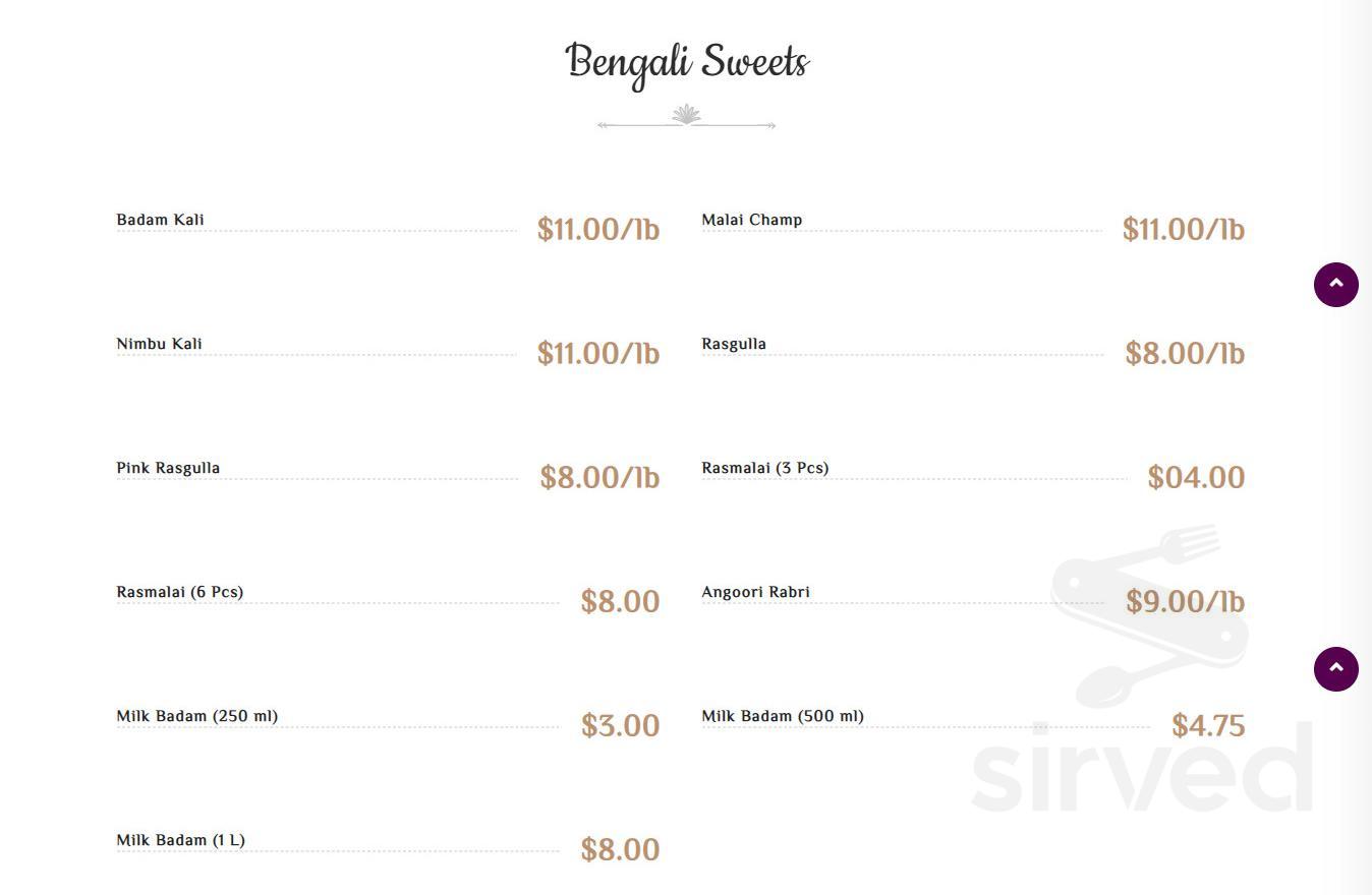 Menu for Madhur Sweets in Surrey, BC | Sirved