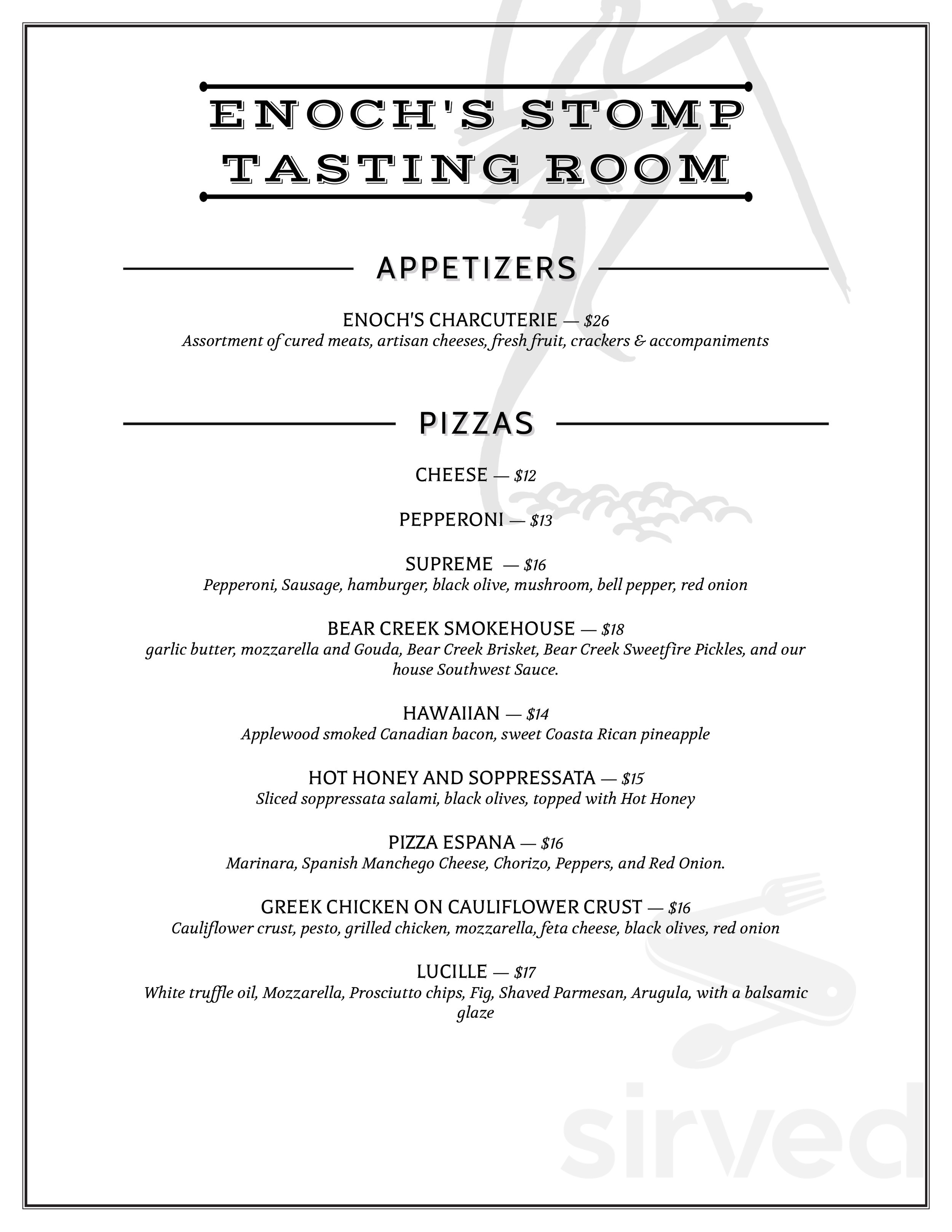 Enoch's Stomp Vineyard & Winery menu in Harleton, Texas, USA