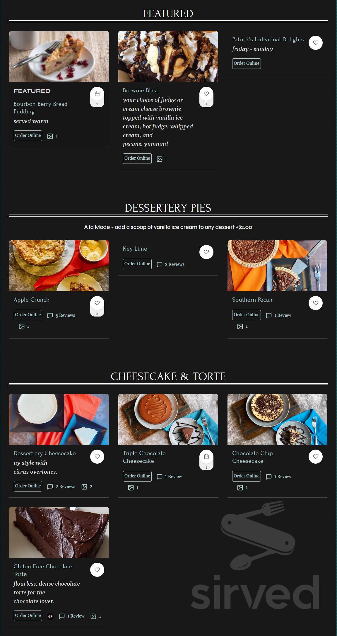 Midtown Cafe and Dessertery menu in Winston-Salem, North Carolina, USA
