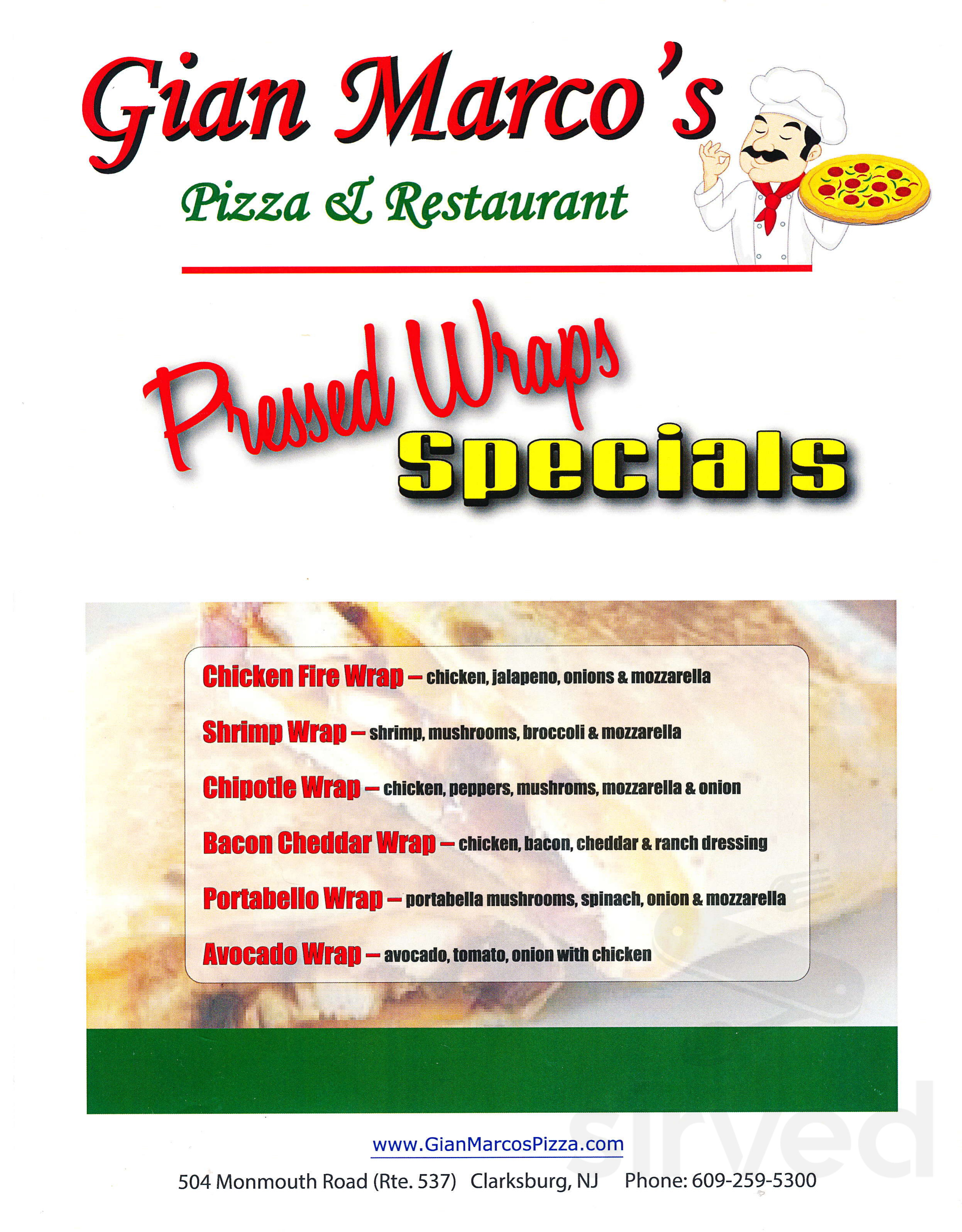 GianMarco's menu in Millstone, New Jersey, USA