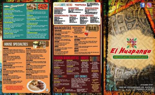 El Huapango Mexican Restaurant menu in Grimes, Iowa, USA