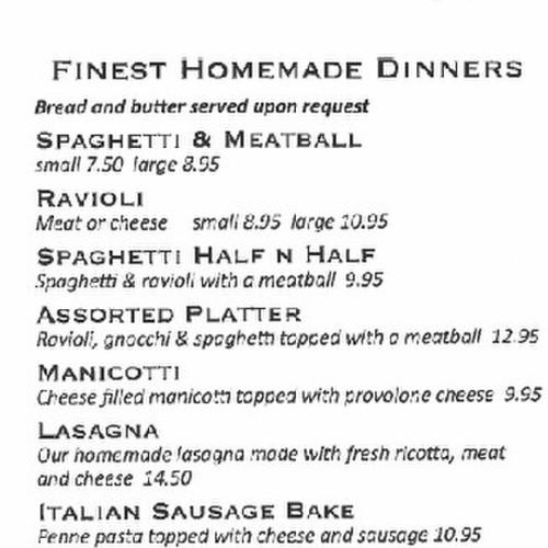 La Eda's Restaurant menu in Monessen, Pennsylvania, USA