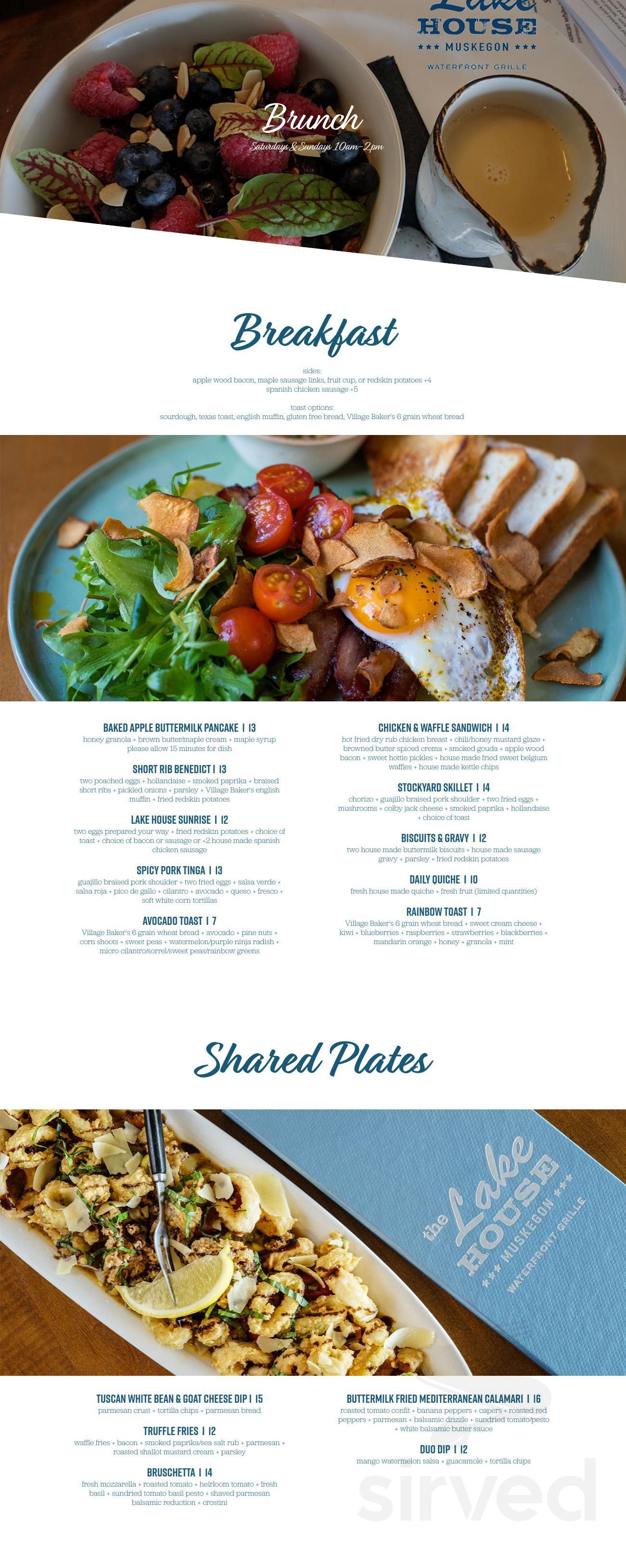 The Lake House Waterfront Grille and Event Center menu in Muskegon ...