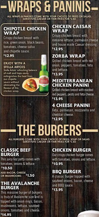 Yiamas Greek Taverna menu in Courtenay, British Columbia, Canada