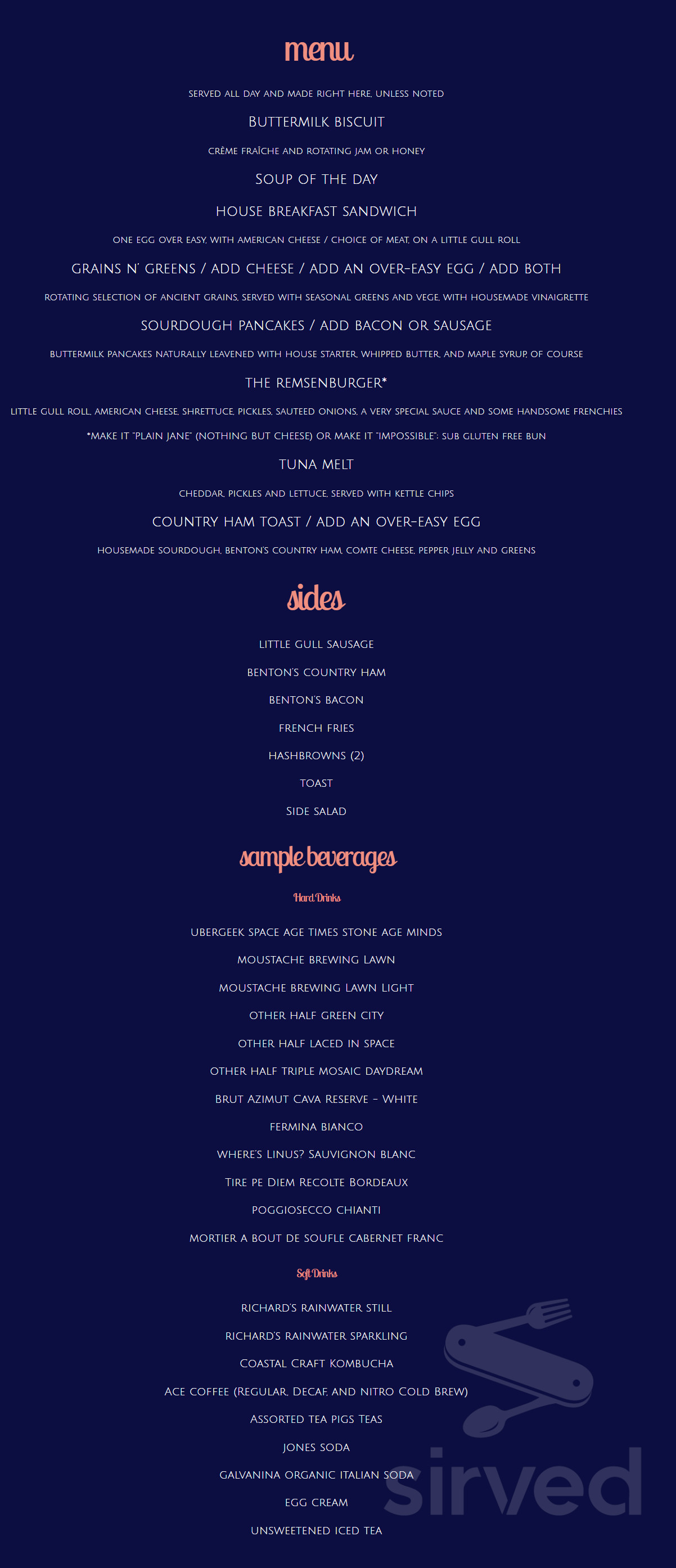 Little Gull Café menu in Remsenburg-Speonk, New York, USA