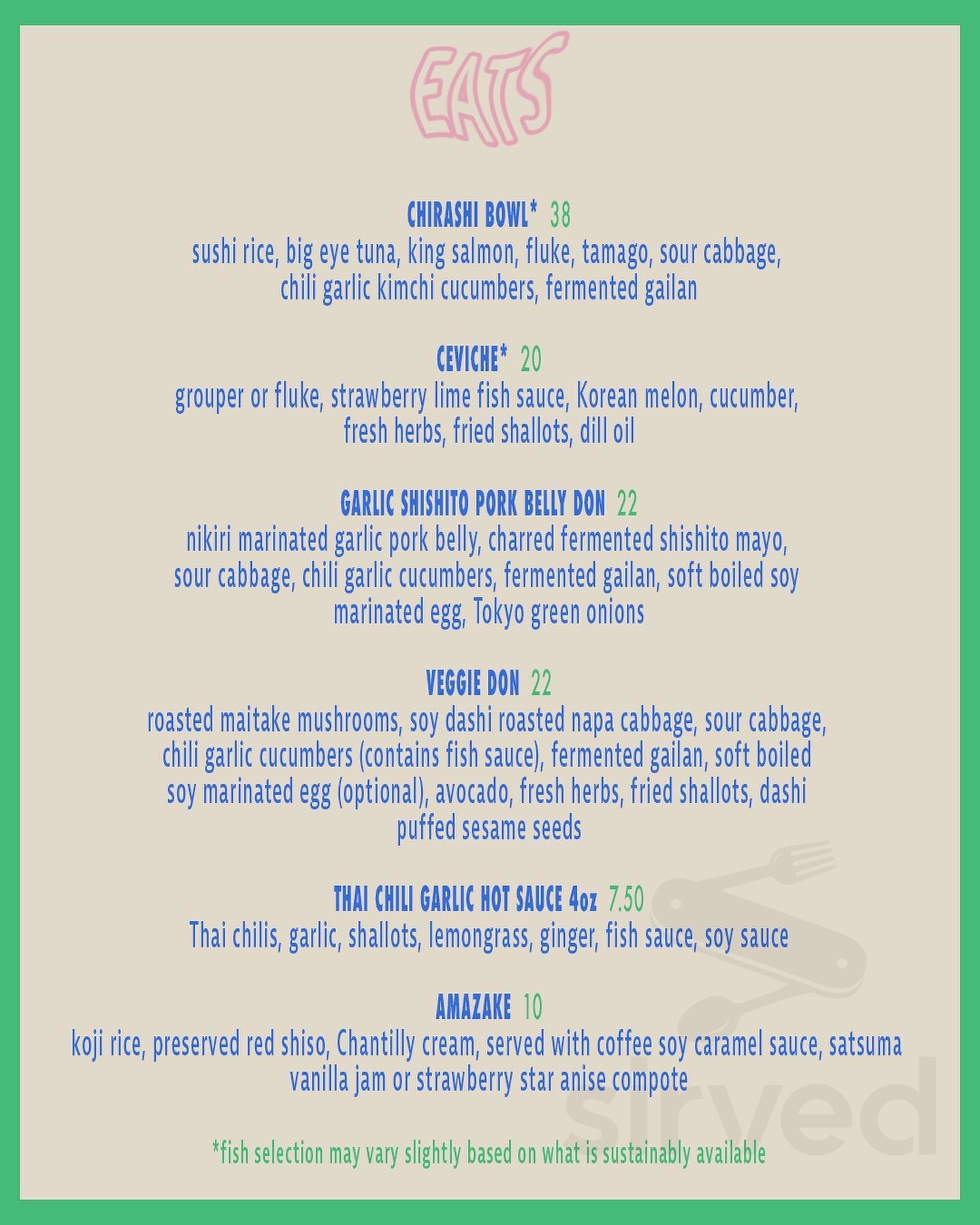 Midnight Rambler menu in Dallas, Texas, USA