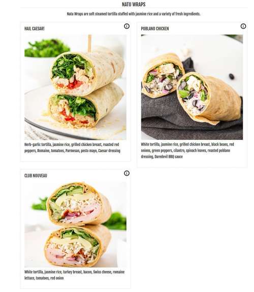 Camille's menu in Sioux Falls, South Dakota, USA