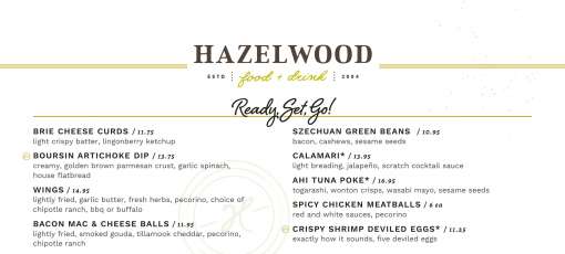 Hazelwood Food & Drink - St Louis Park Menu - St Louis Park, Minnesota ...