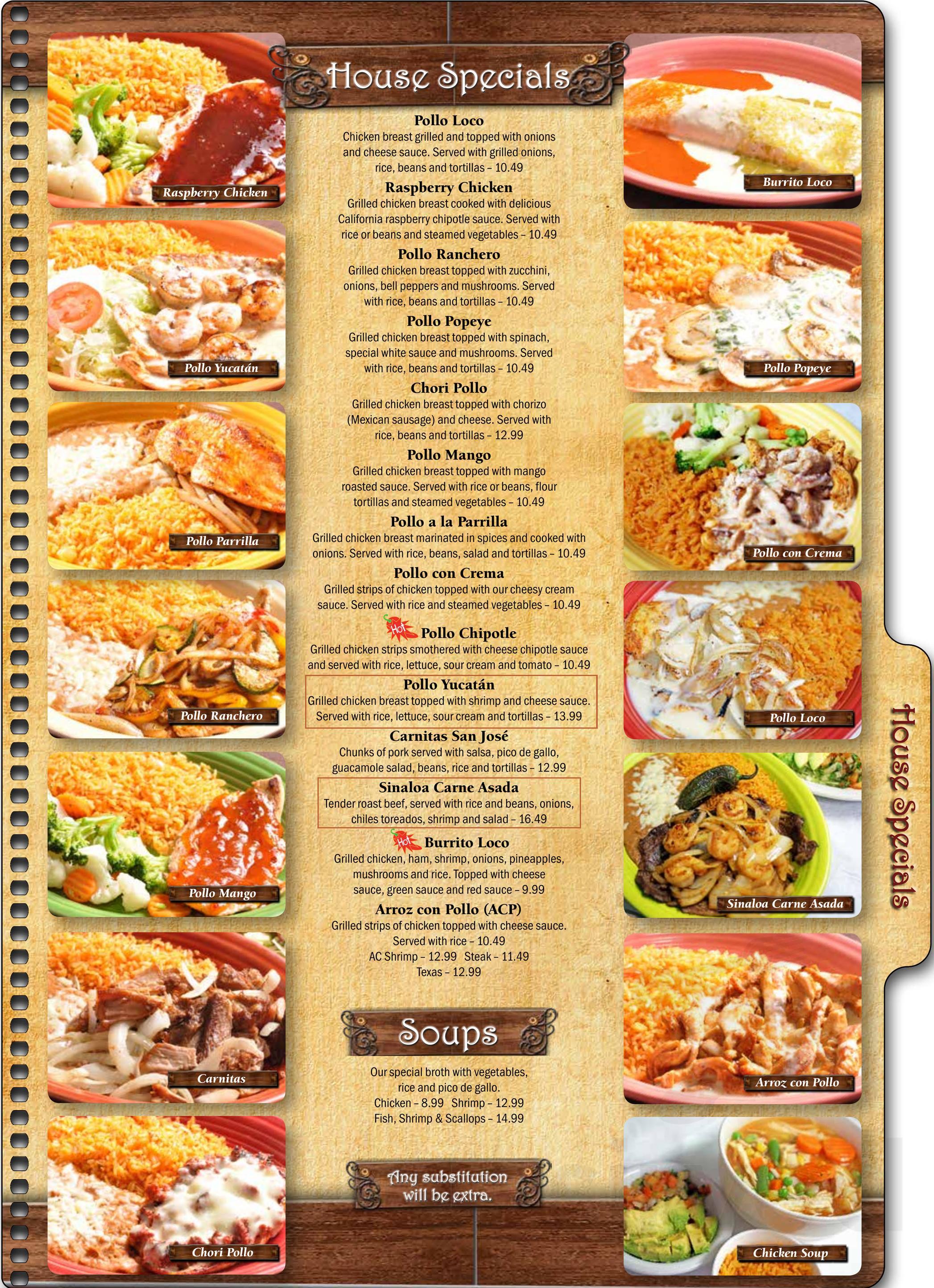 La Hacienda Mexican Restaurant menu in Greensboro, North Carolina, USA
