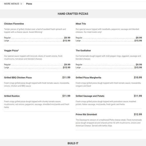 Davenport's Family Restaurant menu in Cumberland, Rhode Island, USA