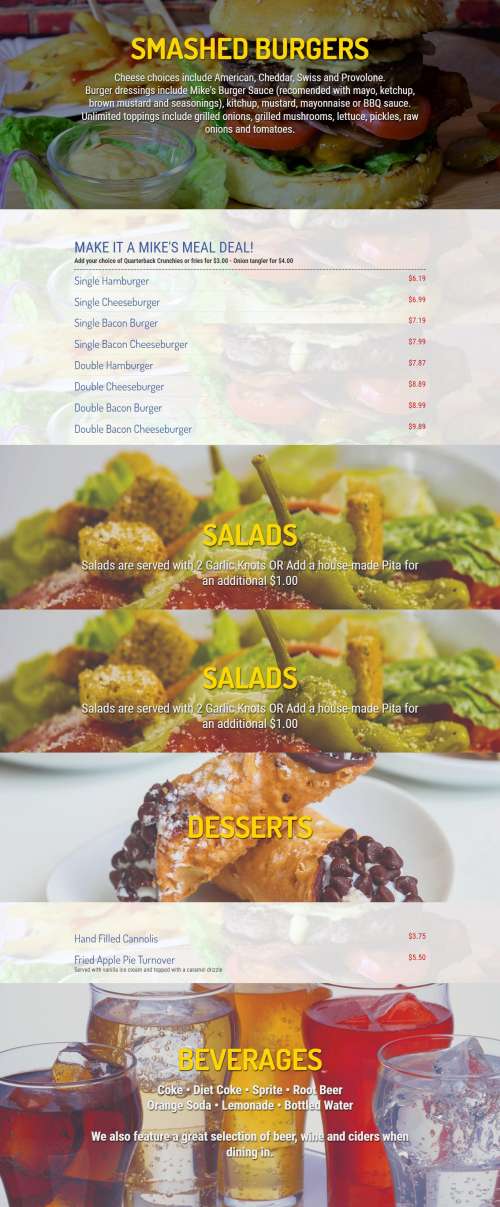 Mike's Crunchies & Munchies menu in Webster, Massachusetts, USA