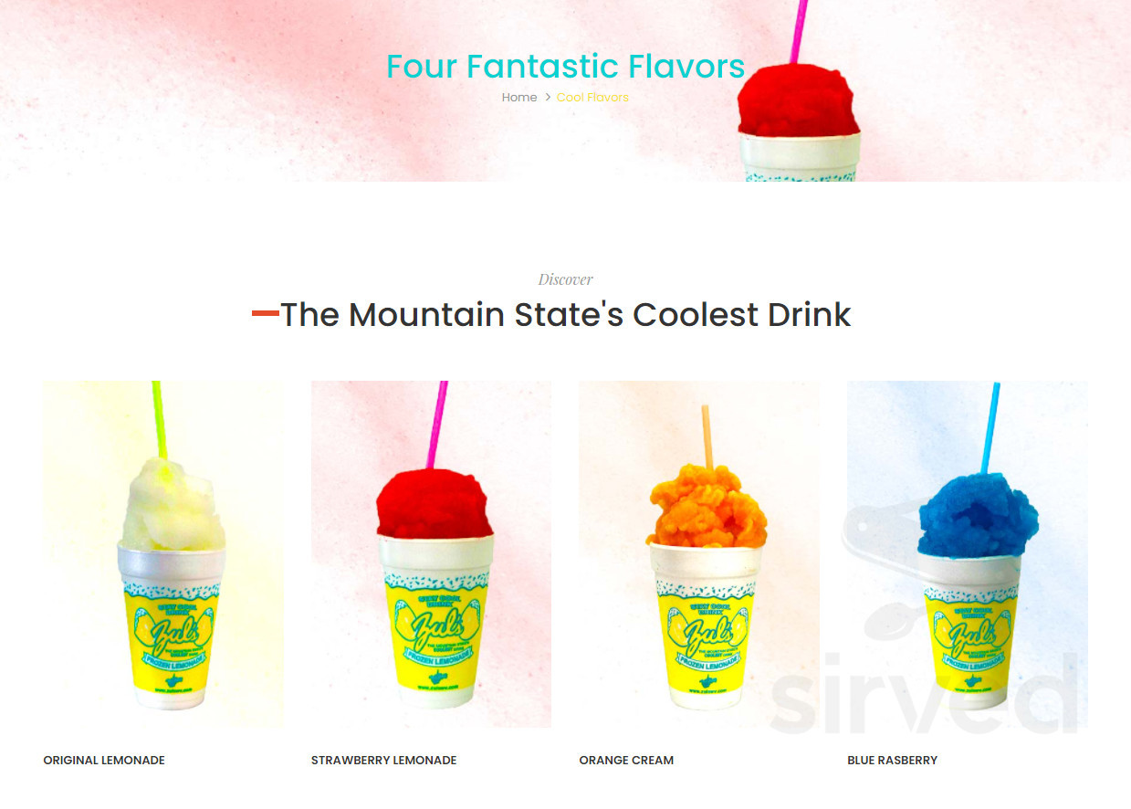 Menu for Zul's Frozen Lemonade in Buckhannon, WV | Sirved