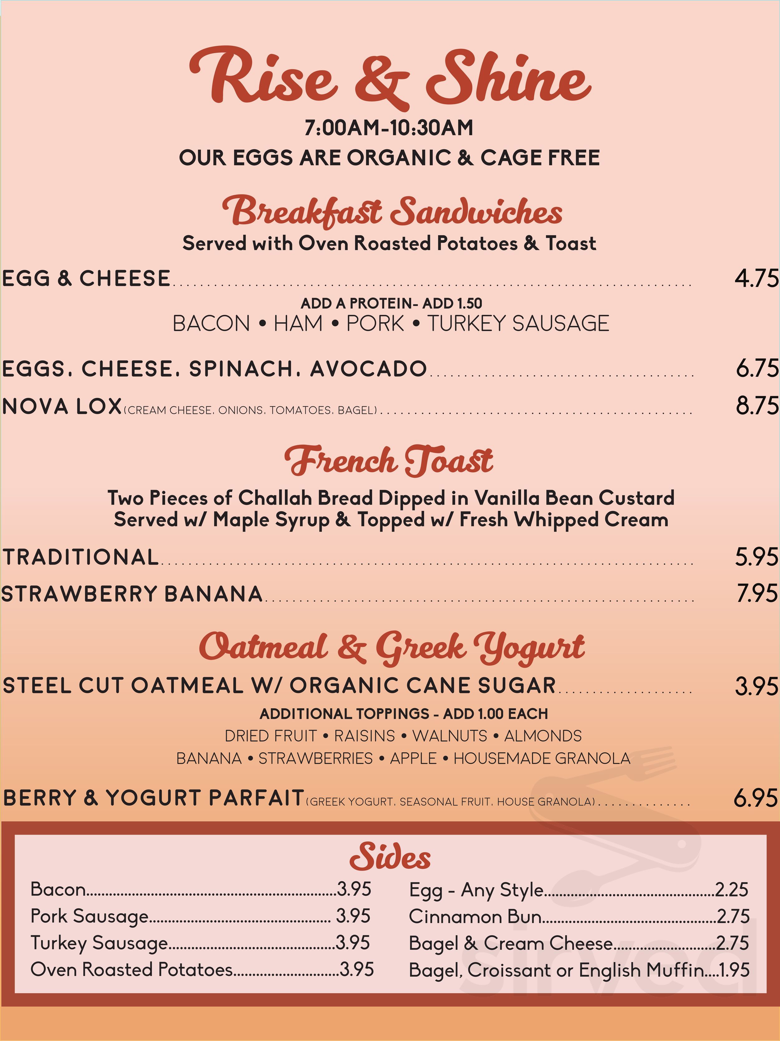 Jubilee Juice & Grill menu in Chicago, Illinois, USA