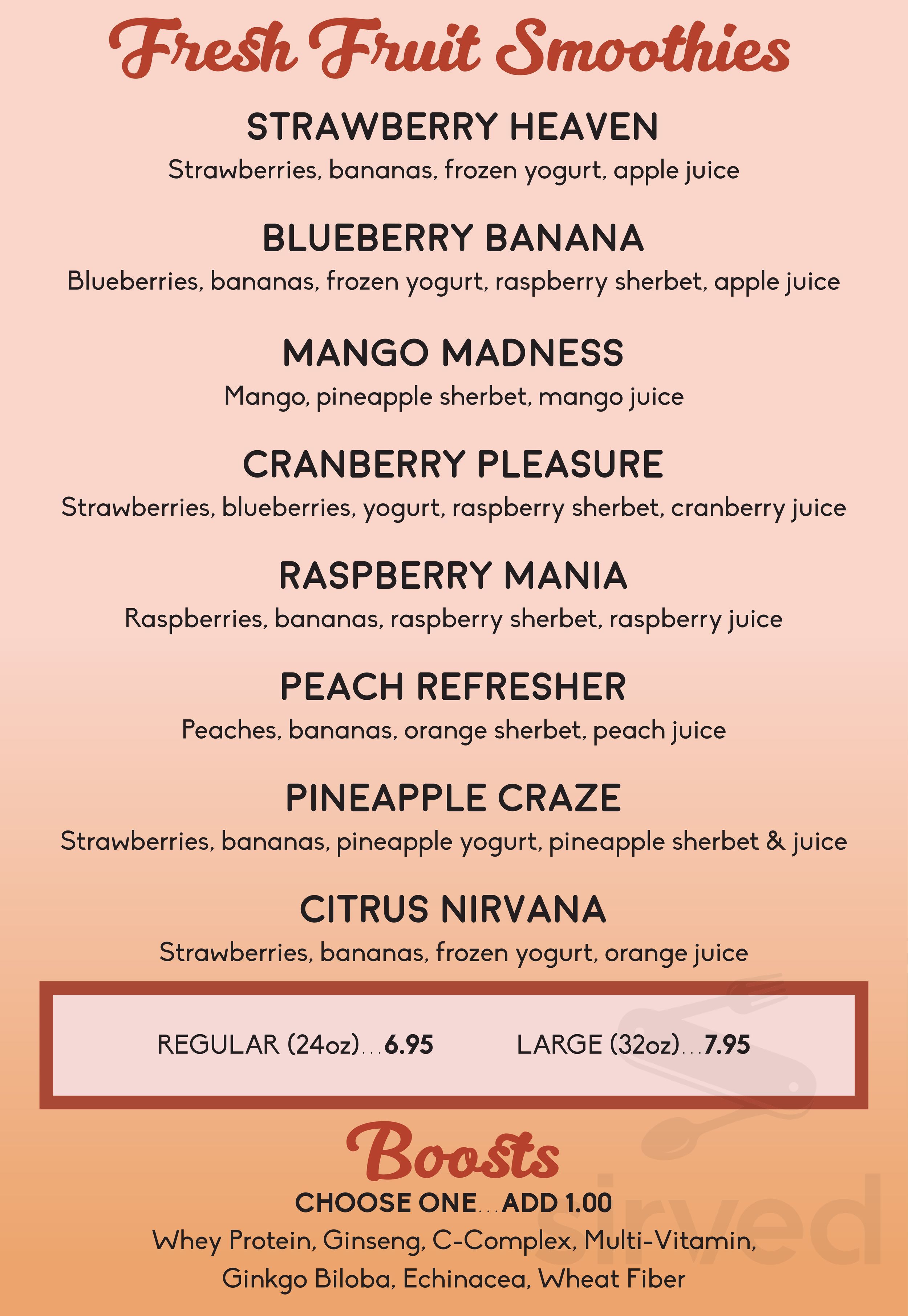 Jubilee Juice & Grill menu in Chicago, Illinois, USA