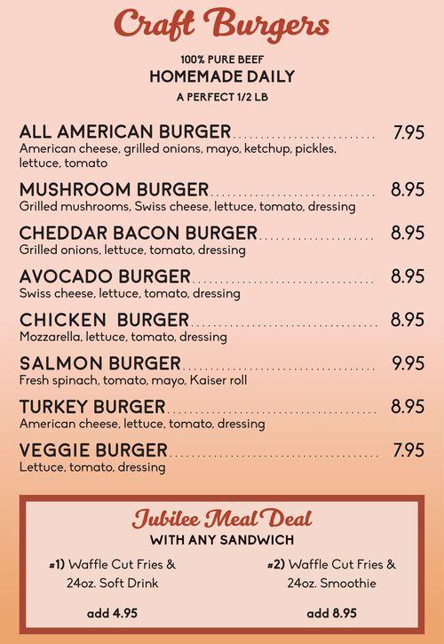 Jubilee Juice & Grill menu in Chicago, Illinois, USA