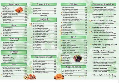 Golden Lotus Chinese Food menu in Woodbridge, Ontario, Canada